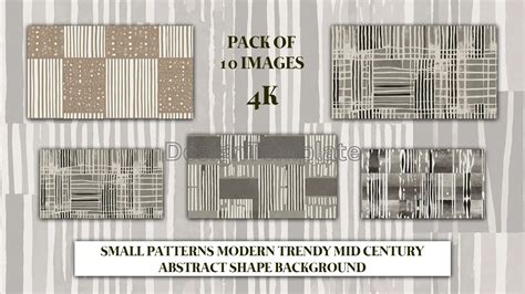 Retro Abstract Shape Patterns In Mid Century Modern Style Backgrounds