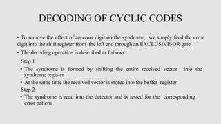 DIGITAL COMMUNICATION ENCODING AND DECODING OF CYCLIC CODE PPTX