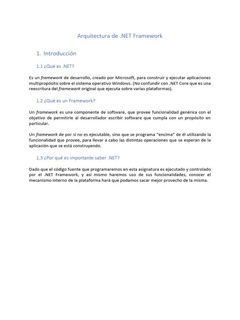 Arquitectura De Net Pdf Net Framework Lenguaje De Programación