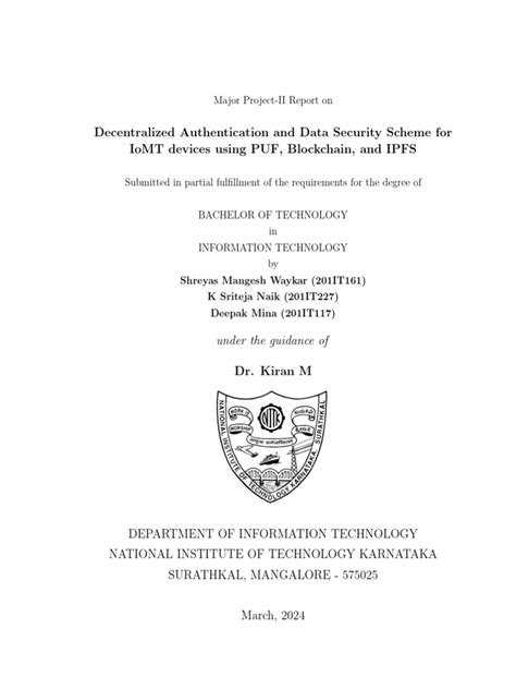 Decentralized Authentication And Data Security Scheme For Iomt Devices Using Puf Blockchain