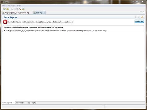 Grace Xdctools Error Sorry I M Having Problems Creating This Editor An Unexpected Exception