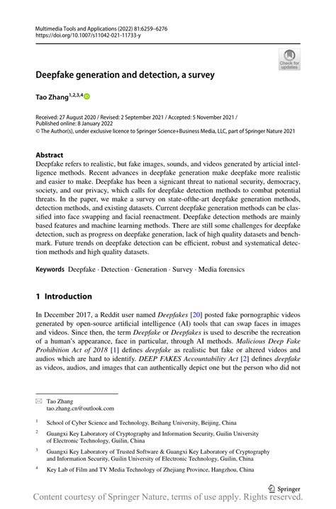 Deepfake Generation And Detection A Survey