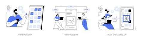 Smartphone Application Abstract Concept Vector Illustrations Stock