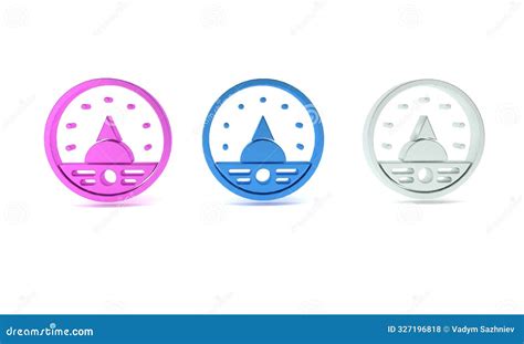 Colorful Ampere Meter Multimeter Voltmeter Icon Isolated On White Background Instruments For