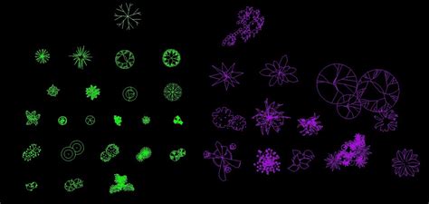 Trees Palm Trees And Shrubs Plant Top View Plan 2d Dwg Block For Autocad • Designs Cad