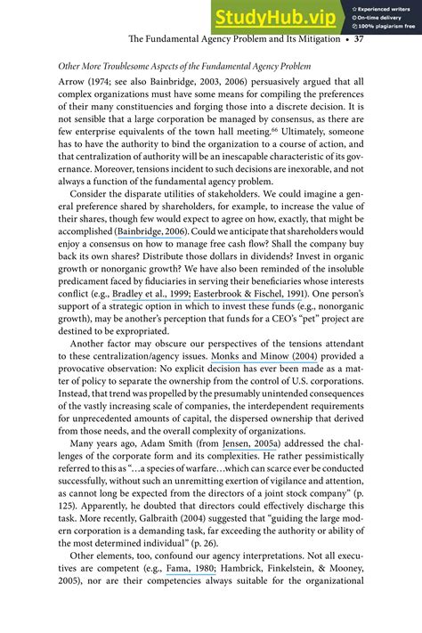 1 The Fundamental Agency Problem And Its Mitigation Pdf