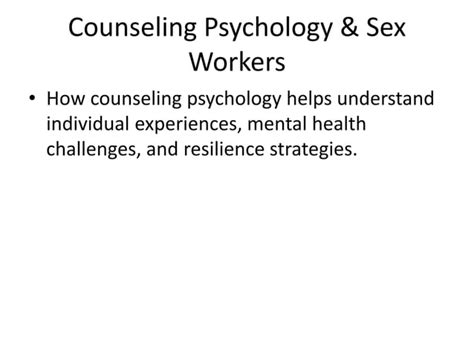 Counseling Forensic Psychology Sex Workers Presentation Pptx