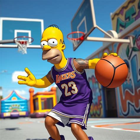 Homer Simpson Takes On Basketball Lebron Style