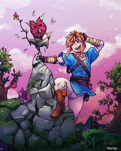 Legend Of Zelda Breath Of The Wild Art Link Finds A Korok Botw Thevrion Legend Of