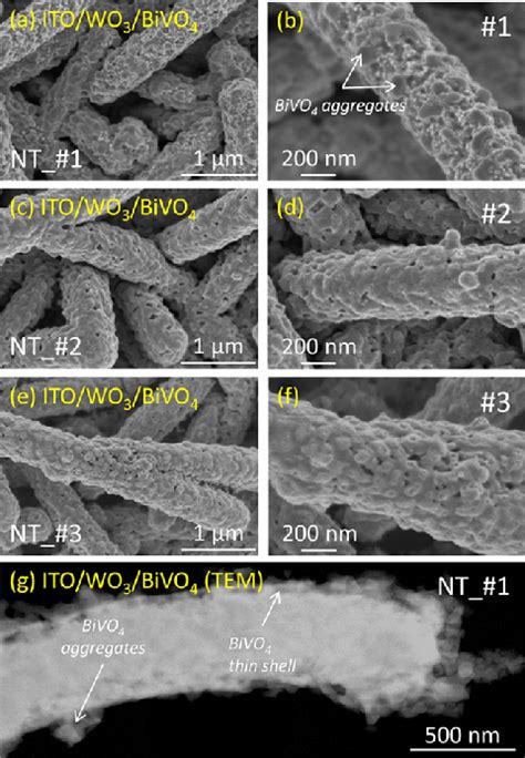 A−f Top View Sem Micrographs At Two Different Magnifications 1 μm