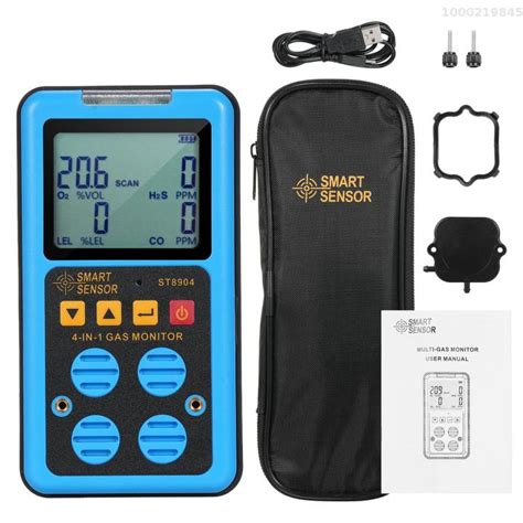 SMART SENSOR in Gas Monitor Rechargeable Portable Gas Detector H₂S O₂ CO and LEL Multi Gas