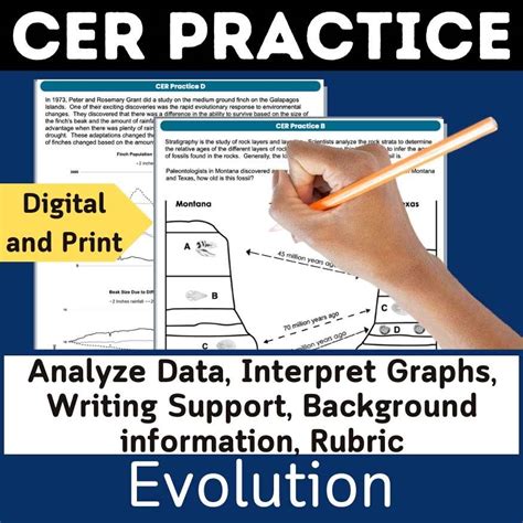 Evolution Claim Evidence Reasoning Practice Problems With Interpreting Data And Graphs Cer