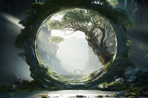 Premium Photo Portal Tree That Connects Dimensions