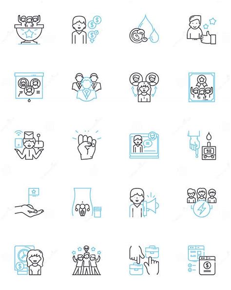 human factors linear icons set ergonomics psychology anthropometry