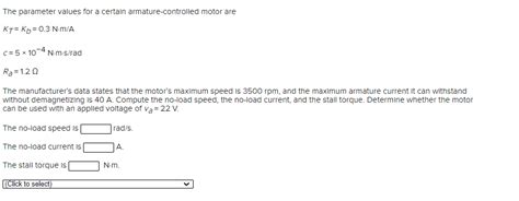 Solved The Parameter Values For A Certain