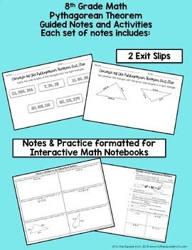 Pythagorean Theorem Th Grade Math Guided Notes And Activities