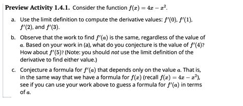 solved preview activity 1 4 1 consider the function f x