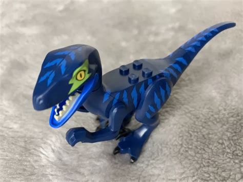 Lego Jurassic World Dark Blue Velociraptor Raptor Minifigure Picclick Uk
