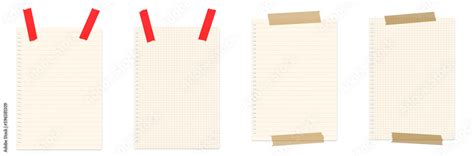 Blank Notepad Page Collection With Space For Text Or Images With Shadow