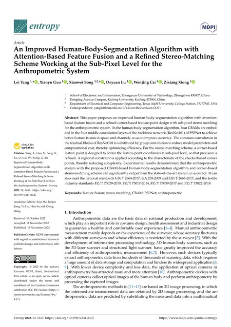 pdf an improved human body segmentation algorithm with attention
