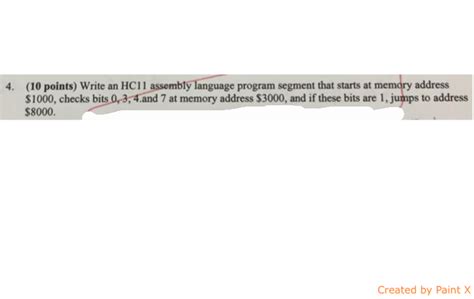 Solved Write An Hc11 Assembly Language Program Segment That