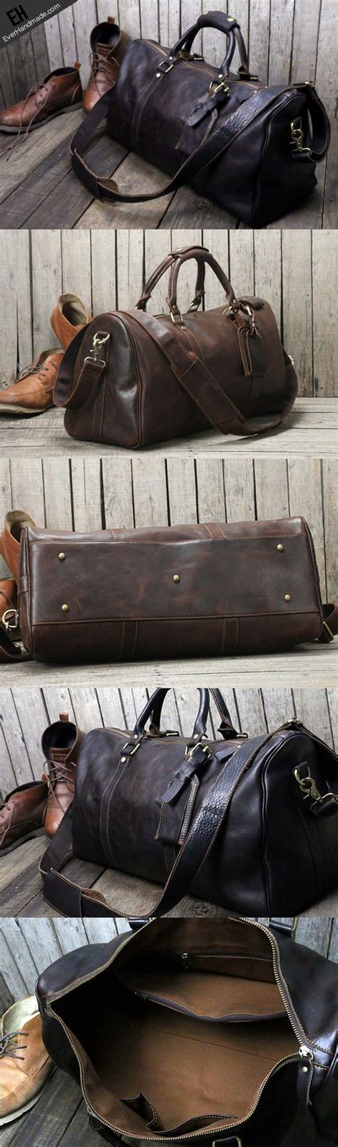Cool Vintage Leather Mens Duffle Bag Weekender Bag Overnight Bag Travel