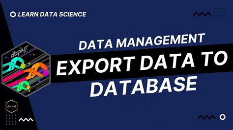 Export Dataframe R To Database Youtube