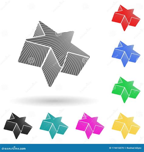 3d star multi color style icon simple glyph flat vector of star icons