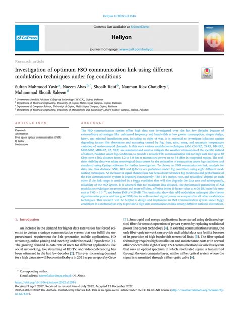 pdf investigation of optimum fso communication link using different