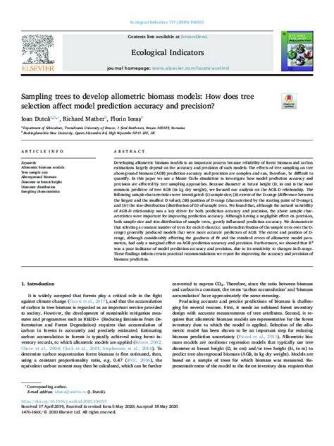 Pdf Sampling Trees To Develop Allometric Biomass Models How Does Tree Selection Affect Model