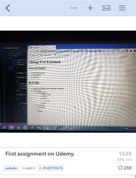 first assignment on udemy webdev