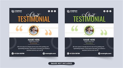 Premium Vector Creative Website Testimonial And Client Feedback Section Vector With Dark