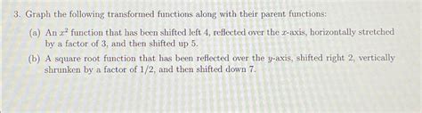Solved Graph The Following Transformed Functions Along With Chegg
