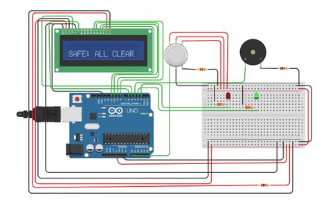 circuit design copy of gas detecting alarm system using arduino tinkercad