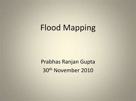 Flood Mapping Using GIS PPTX