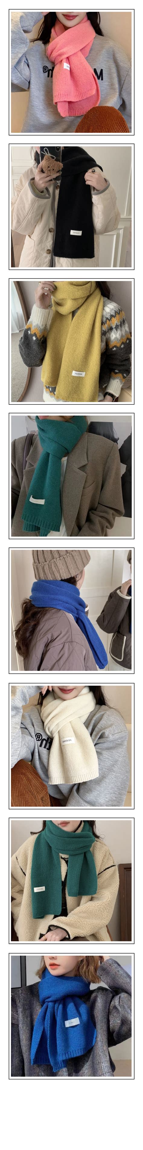 일더하기일 당일출고11할인 일더하기일 데일리 심플 베이직 무지 니트 목도리 머플러 9 Colors