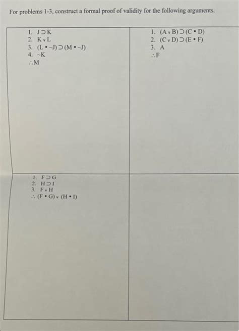 Solved For Problems Construct A Formal Proof Of Chegg
