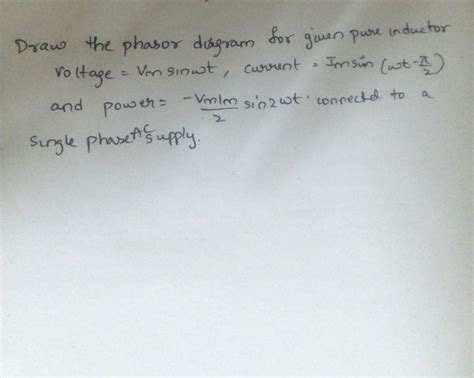 Draw The Phasor Diagram For A Given Pure Inductor Where Voltage Vm S