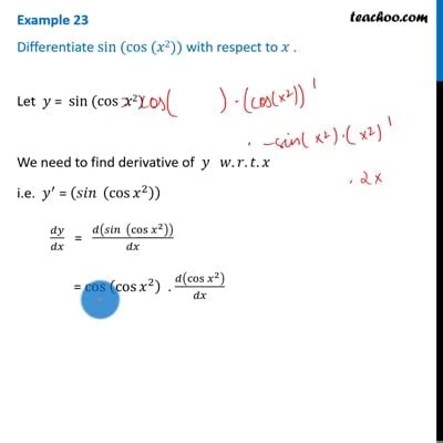 Example 23 Differentiate Sin Cos X 2 Teachoo Examples