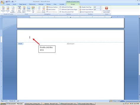 step one running head and page header word 2007 by openstax jobilize
