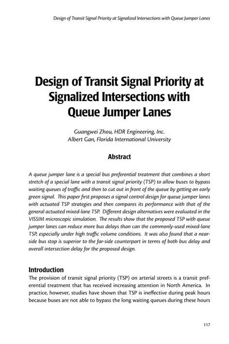 pdf design of transit signal priority at signalized intersections