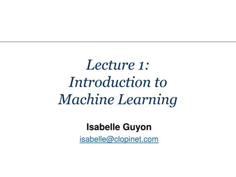 Ppt Lecture 1 Introduction To Machine Learning Powerpoint Presentation Id2410514