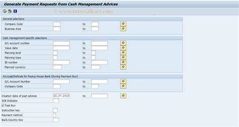 FF D SAP Tcode Generate Payt Req From Advices