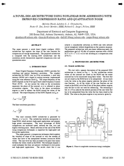 a novel dds architecture using nonlinear rom addressing with improved