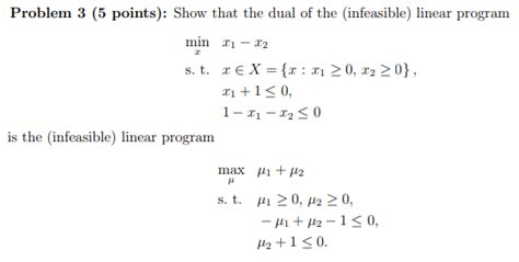 Solved Problem 3 5 Points Show That The Dual Of The