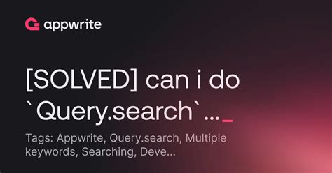 Solved Can I Do `arch` With Multiple Keywords Threads