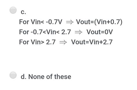 Solved The Inputoutput Characteristic Of The Circuit Shown