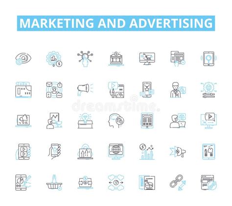 Marketing And Advertising Linear Icons Set Branding Promotion Market Research Campaigns