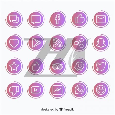 دانلود وکتور مجموعه آرم رسانه های اجتماعی صورتی دانلود رایگان فایل