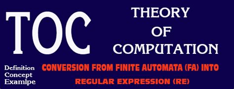 TOC Conversion Of Finite Automata FA To Regular Expression RE Class Online Free